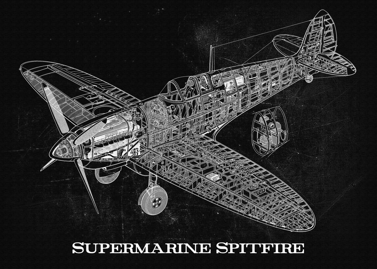 'Supermarine Spitfire' Poster, picture, metal print, paint by JAT ...