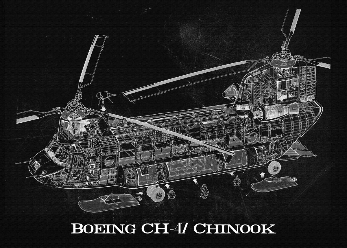'Boeing CH47 Chinook' Poster by JAT DESIGNS | Displate