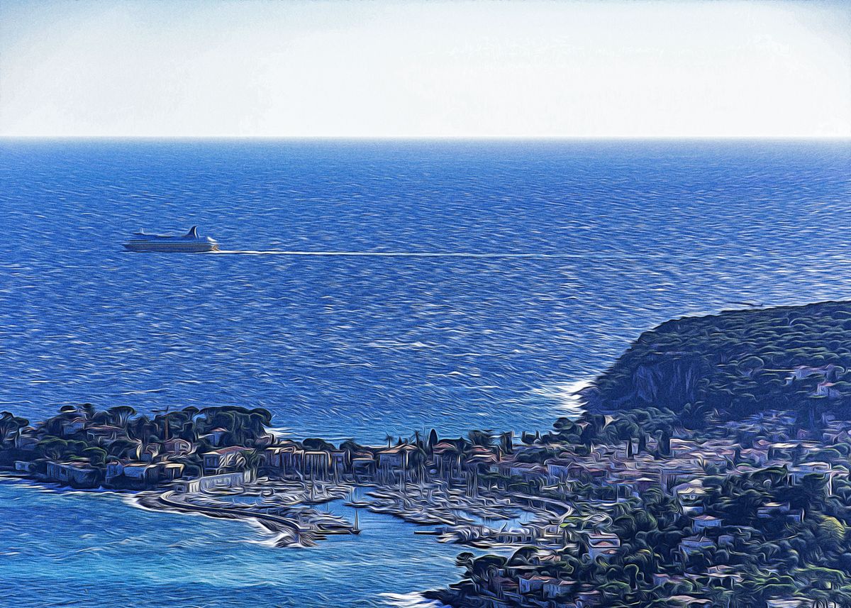 'Seacoast of Cap Ferrat' Poster, picture, metal print, paint by Sergio ...