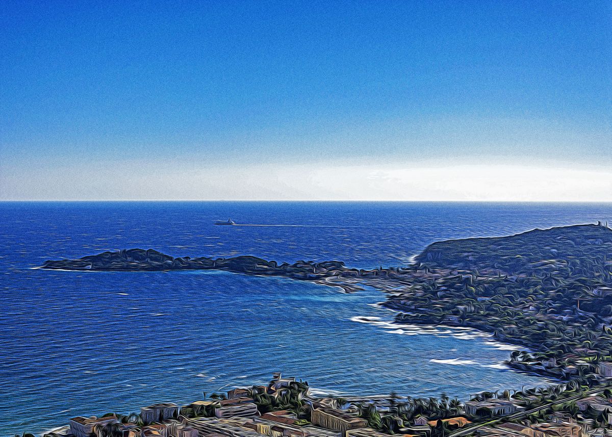 'Seacoast of Cap Ferrat' Poster, picture, metal print, paint by Sergio ...