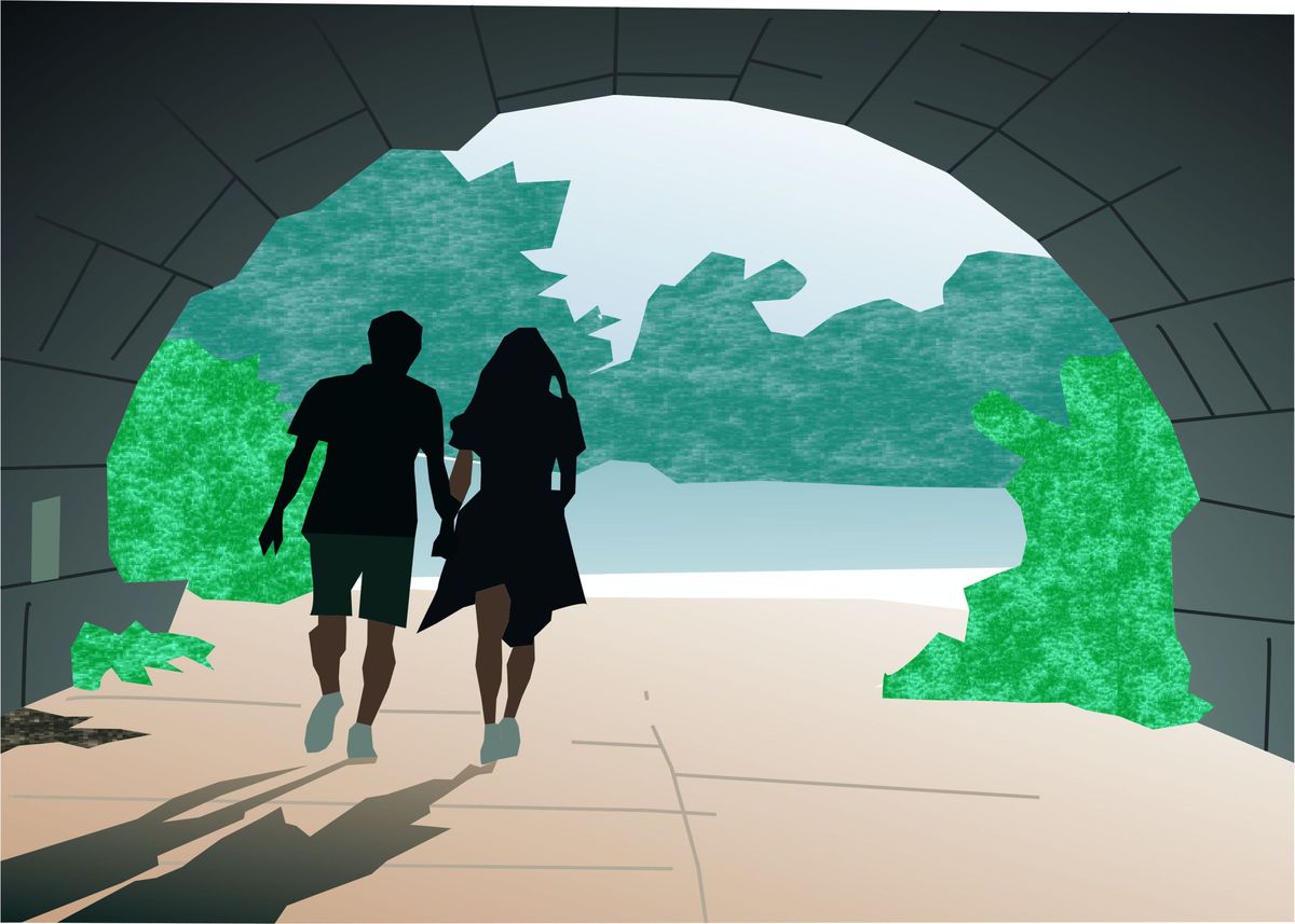 'people walking' Poster, picture, metal print, paint by Ana Grujicic ...