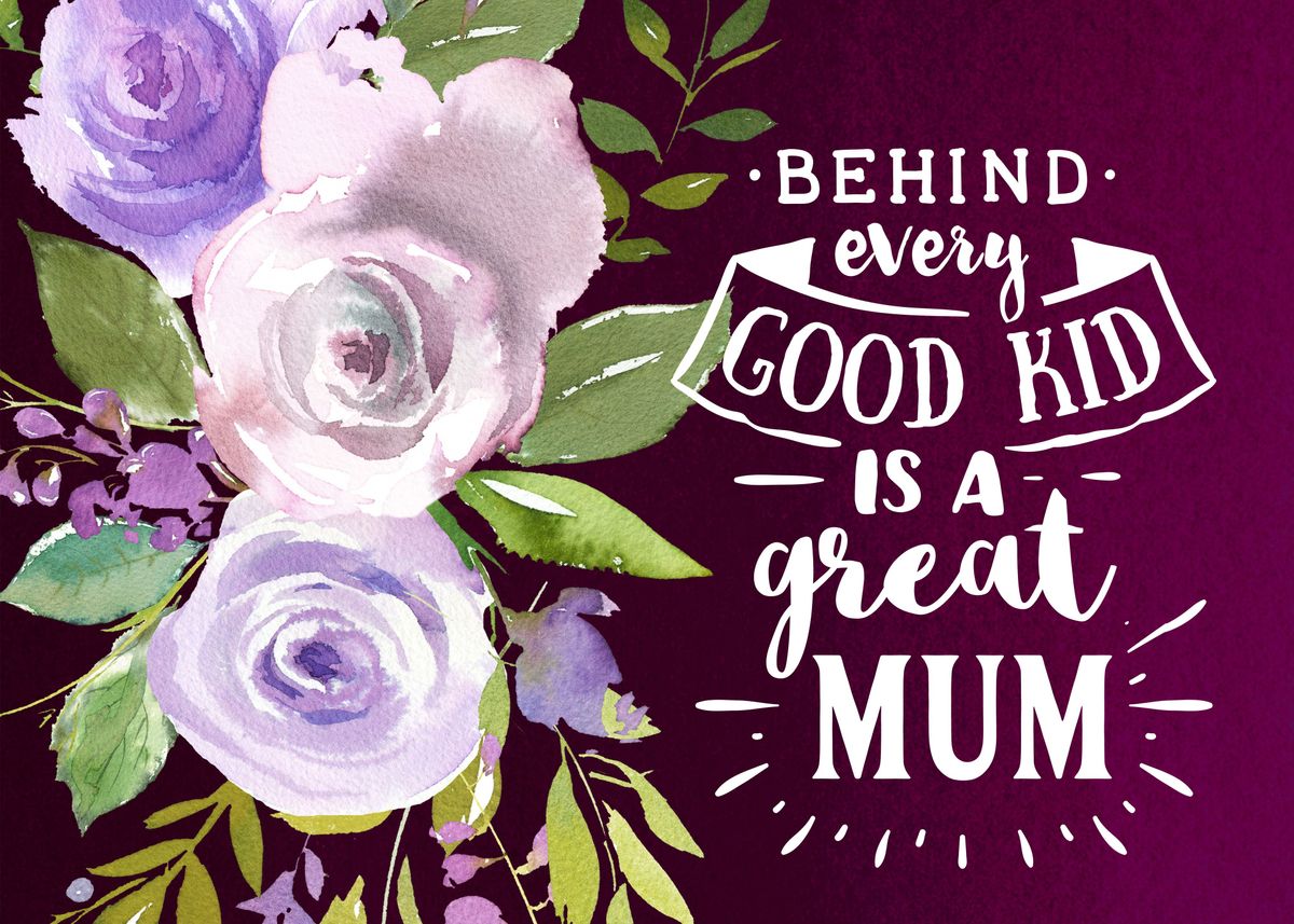 'Great Mom' Poster, picture, metal print, paint by Juliana RW | Displate