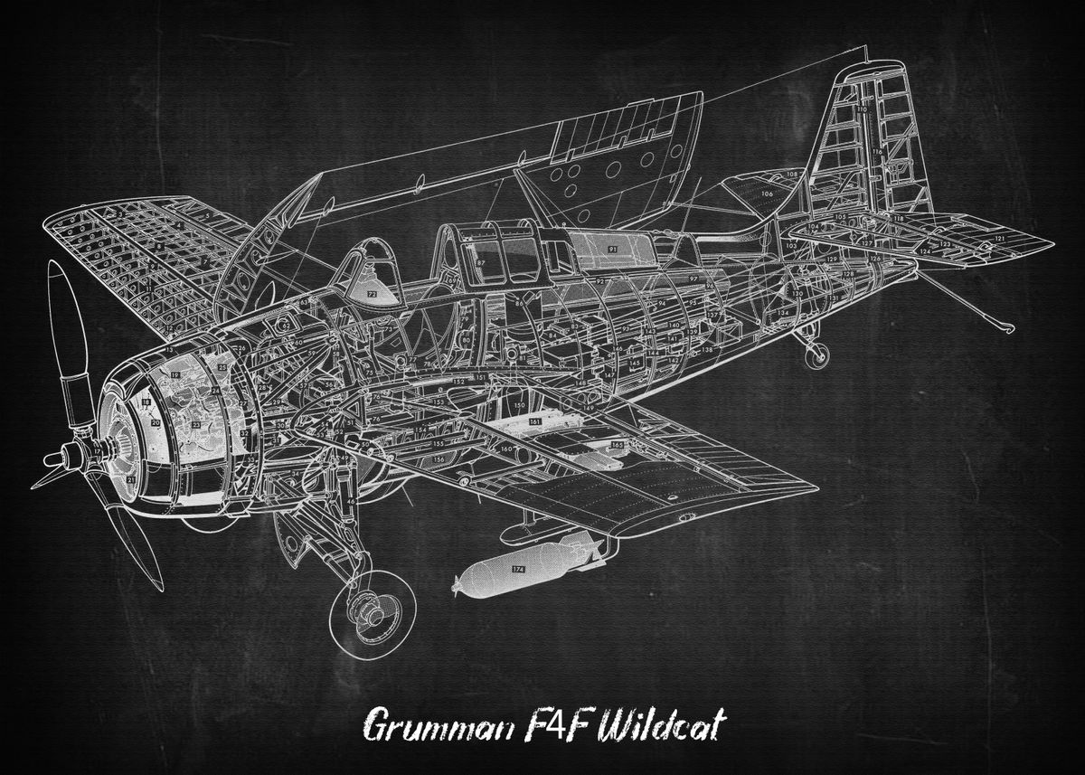 'Grumman F4F Wildcat' Poster, picture, metal print, paint by DAVID CARL ...