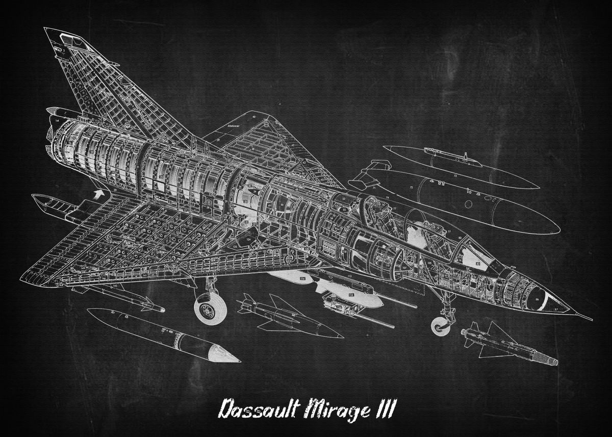 'Dassault Mirage III' Poster, picture, metal print, paint by DAVID CARL ...