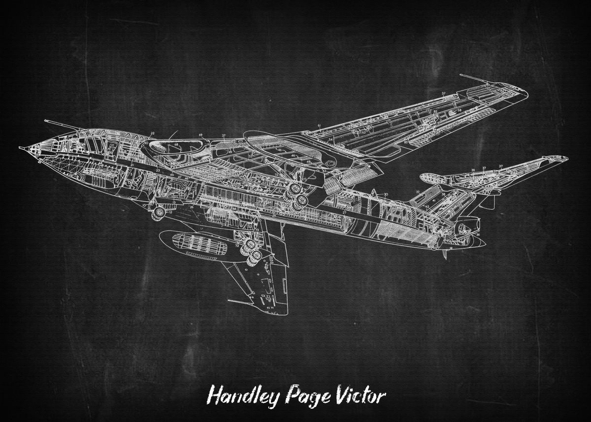 'Handley Page Victor' Poster by MICHAEL BRUNS PLATES | Displate