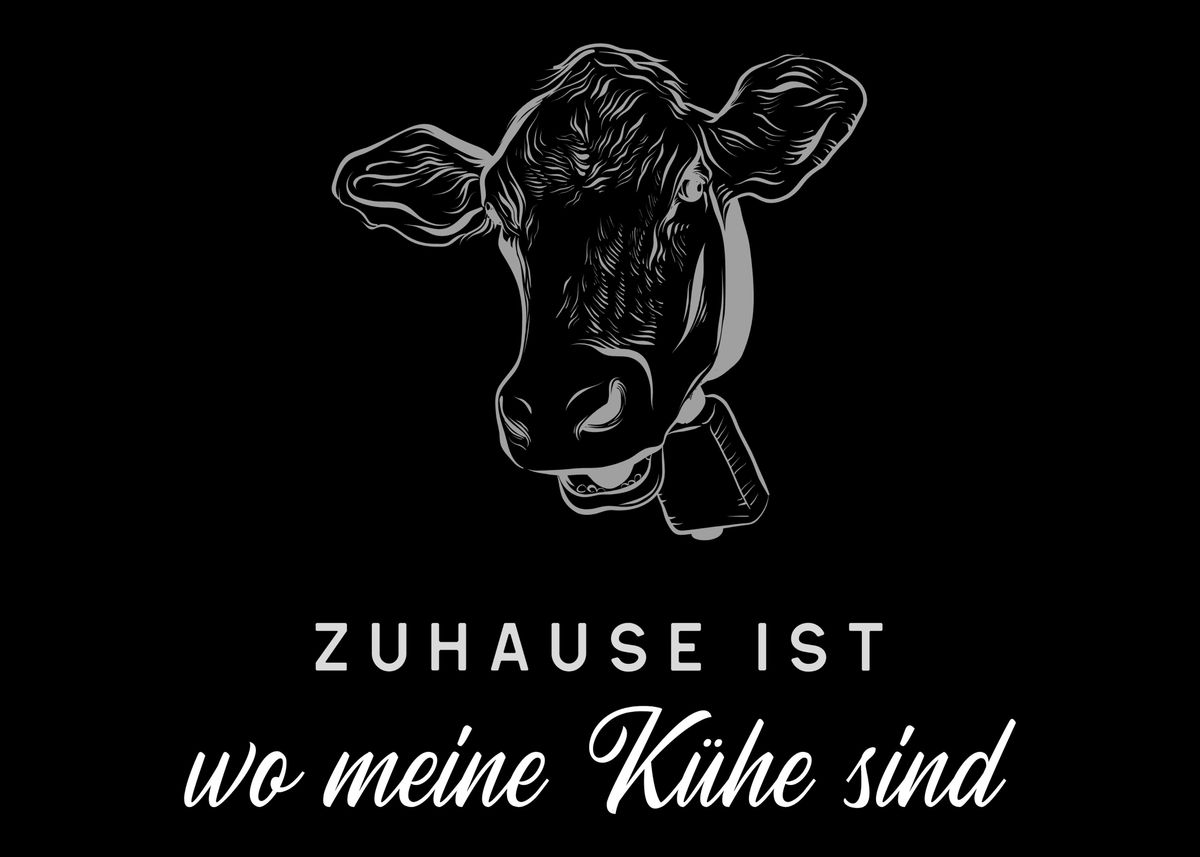 'Kuh Design Bauernhof' Poster, picture, metal print, paint by Fabian El ...
