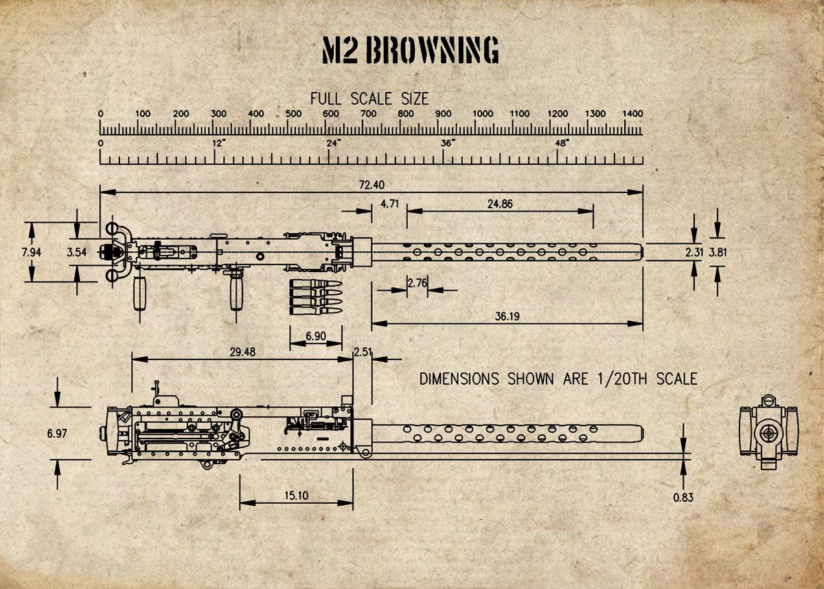 'm2 browning' Poster, picture, metal print, paint by MAXART DESIGN ...