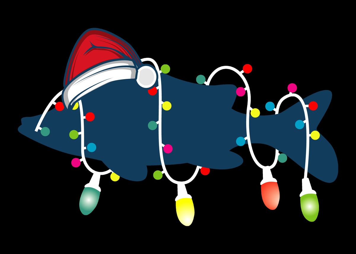 'Christmas Fish Tree Fisher' Poster, picture, metal print, paint by ...