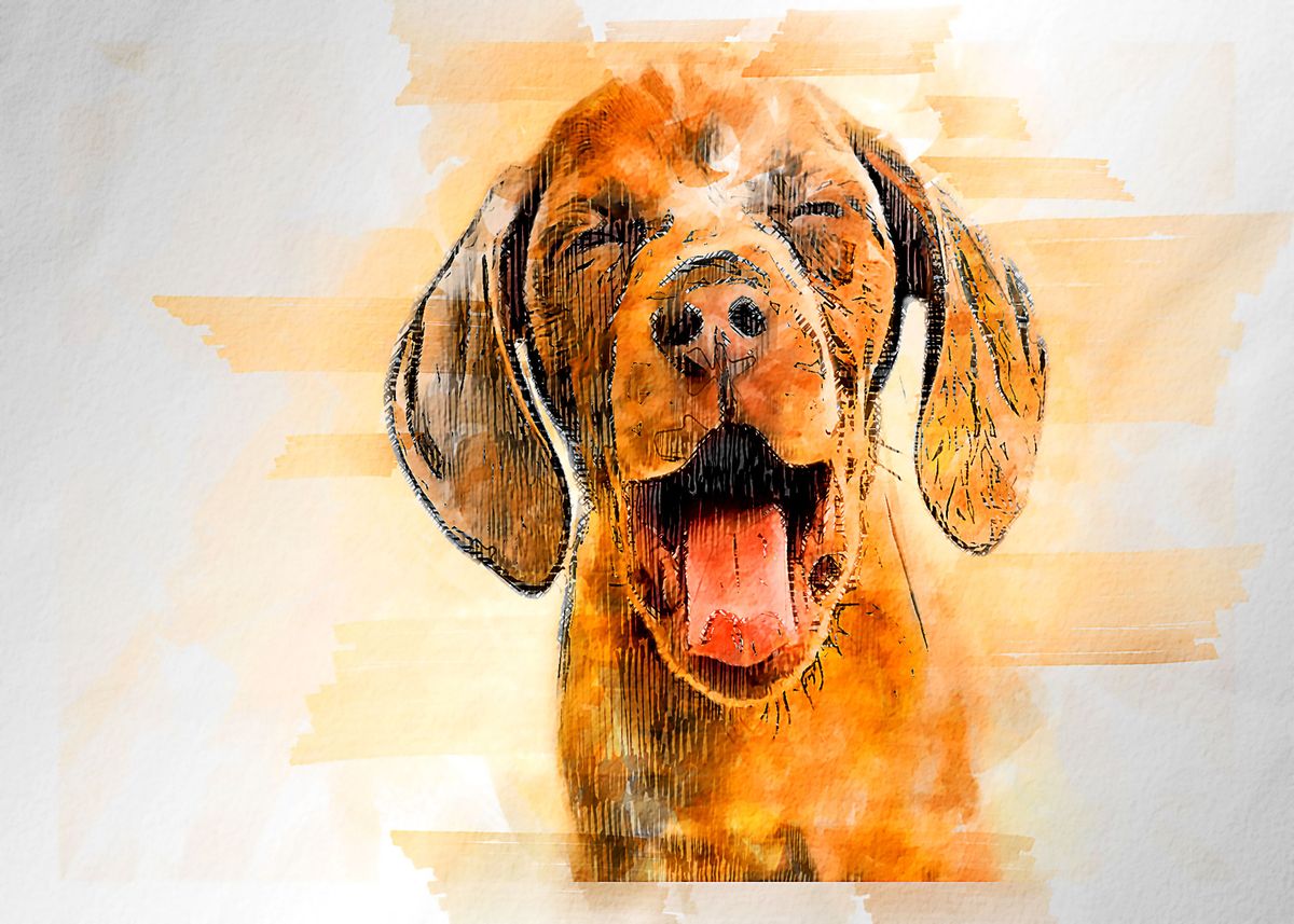 'Watercolor dog' Poster, picture, metal print, paint by ahmed aghoulad ...