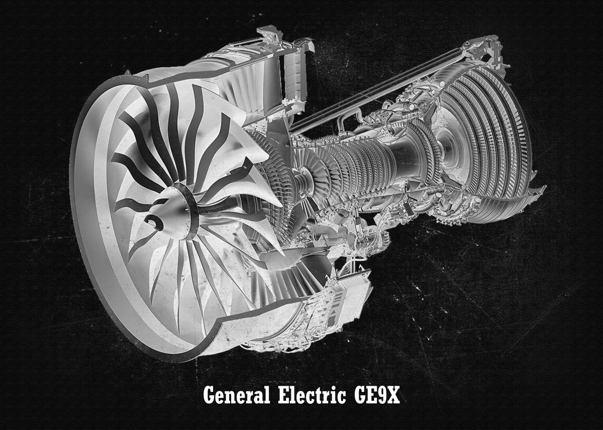 'General Electric GE9X' Poster, picture, metal print, paint by JAT ...