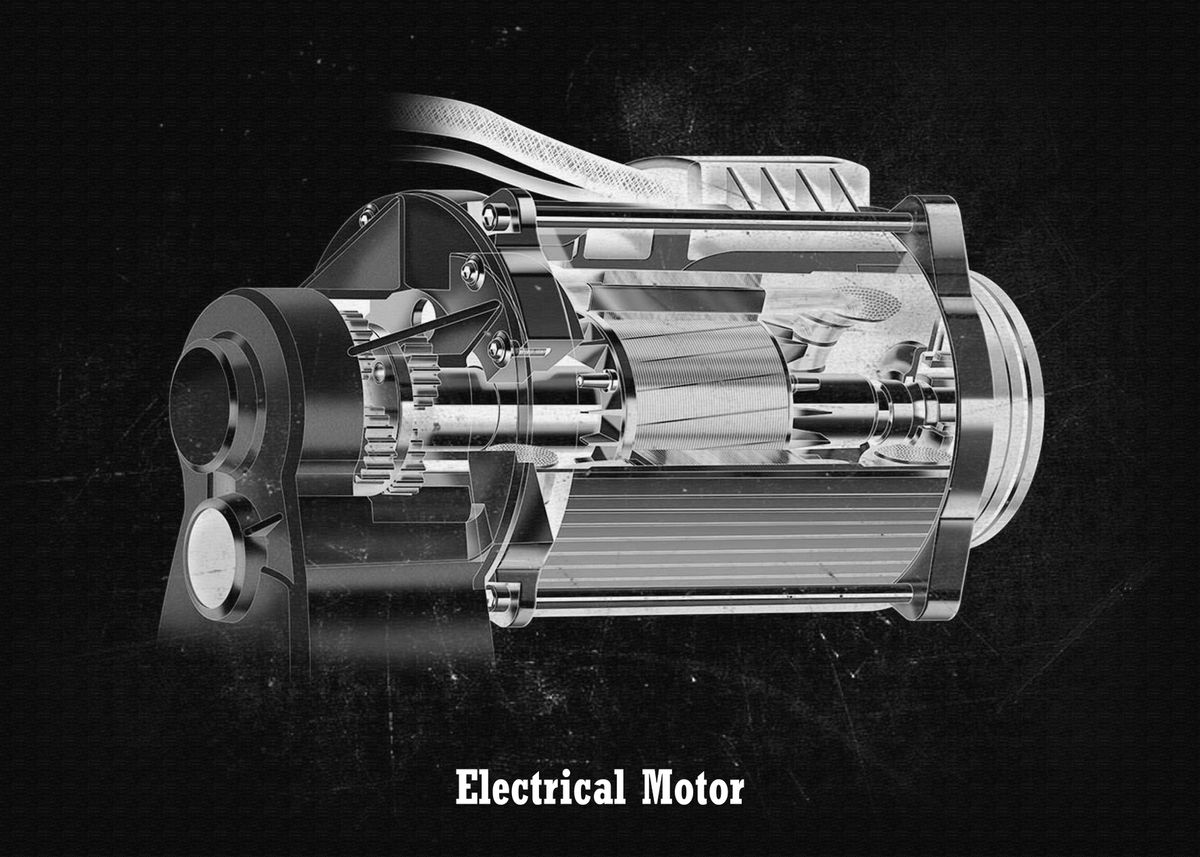 'Electrical Motor' Poster, picture, metal print, paint by JAT DESIGNS ...