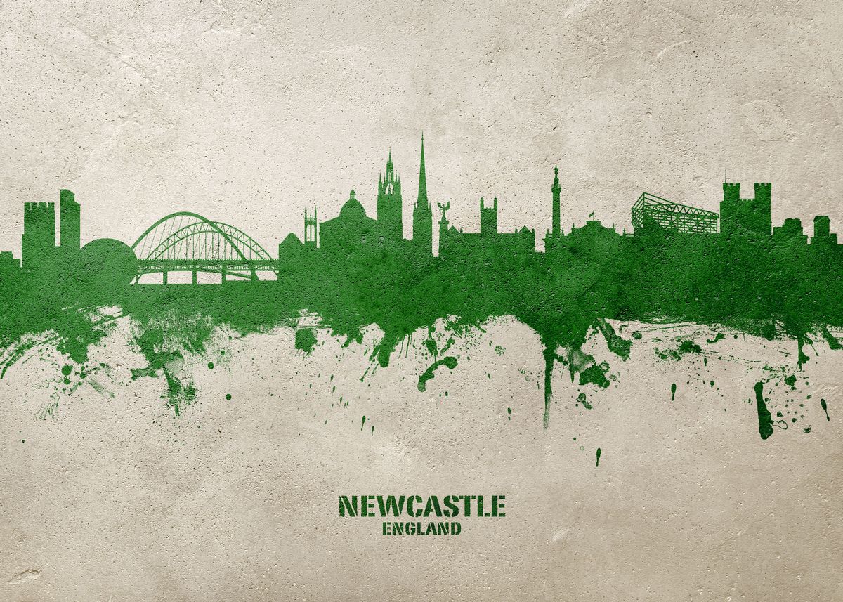 'Newcastle Skyline England' Poster by Michael Tompsett | Displate