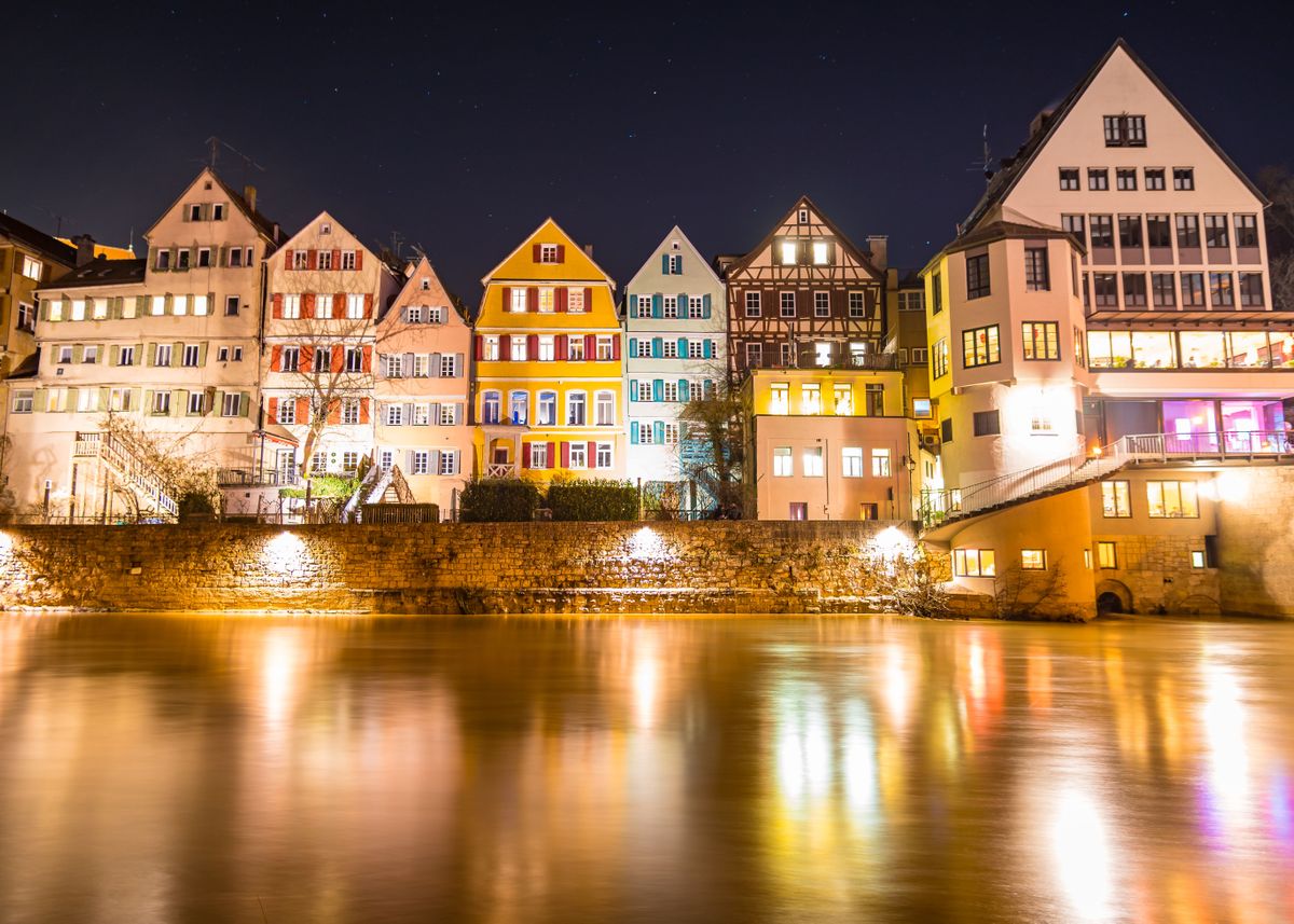 'Night life in Tubingen' Poster by mindscapephotos | Displate