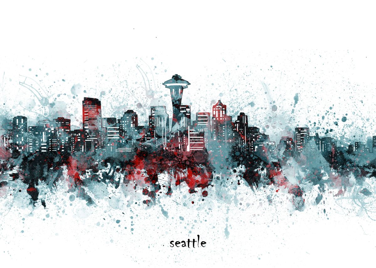 'seattle artistic 2' Poster, picture, metal print, paint by Bekim Art ...