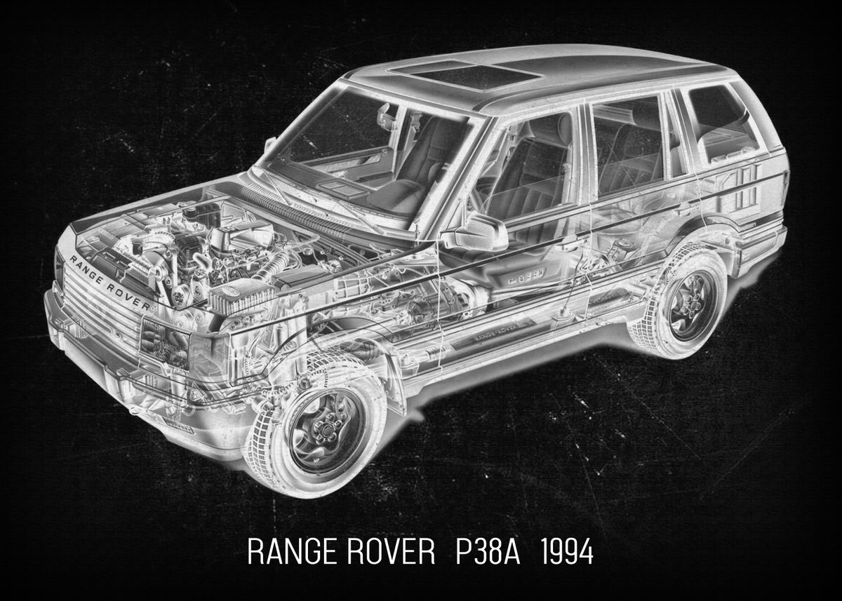 'Range Rover P38A 1994' Poster by JAT DESIGNS | Displate