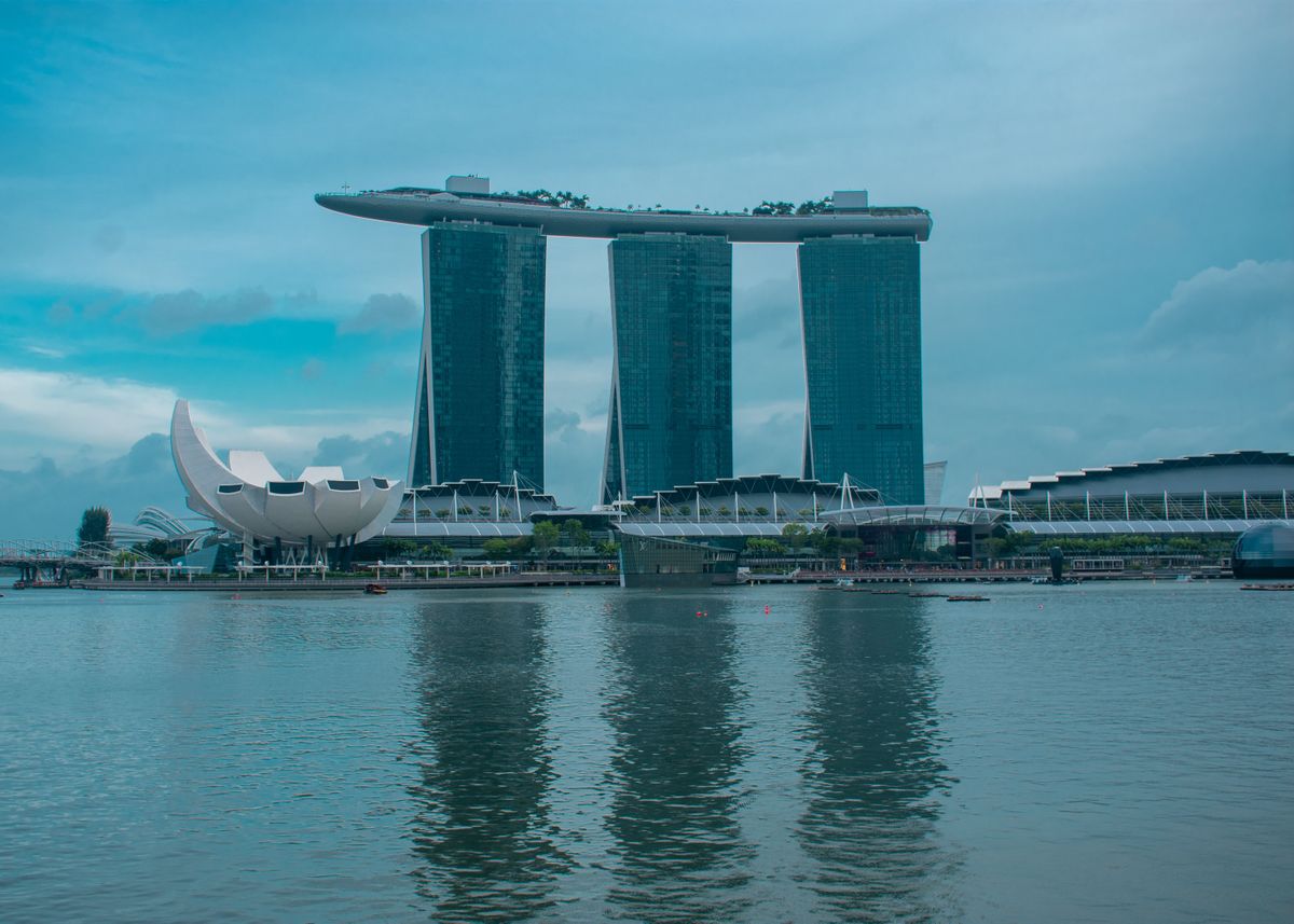 'Singapore City Skyline Bay' Poster, picture, metal print, paint by Max ...