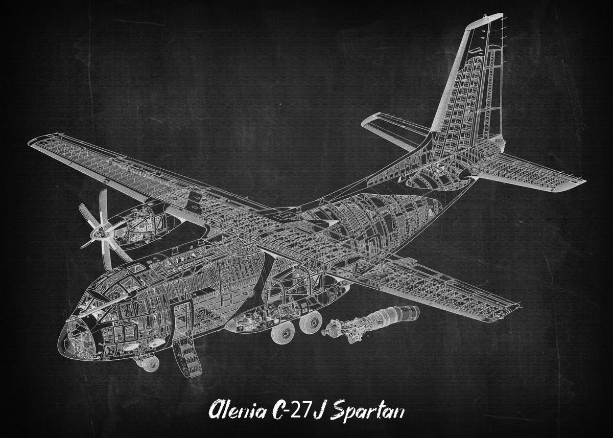 'Alenia C27J Spartan' Poster by MICHAEL BRUNS PLATES | Displate