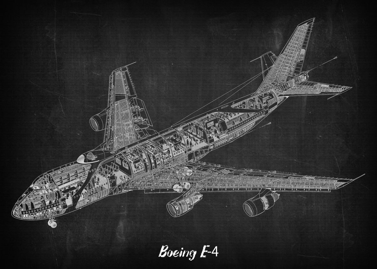 'Boeing E4' Poster, picture, metal print, paint by DAVID CARL PLATES ...