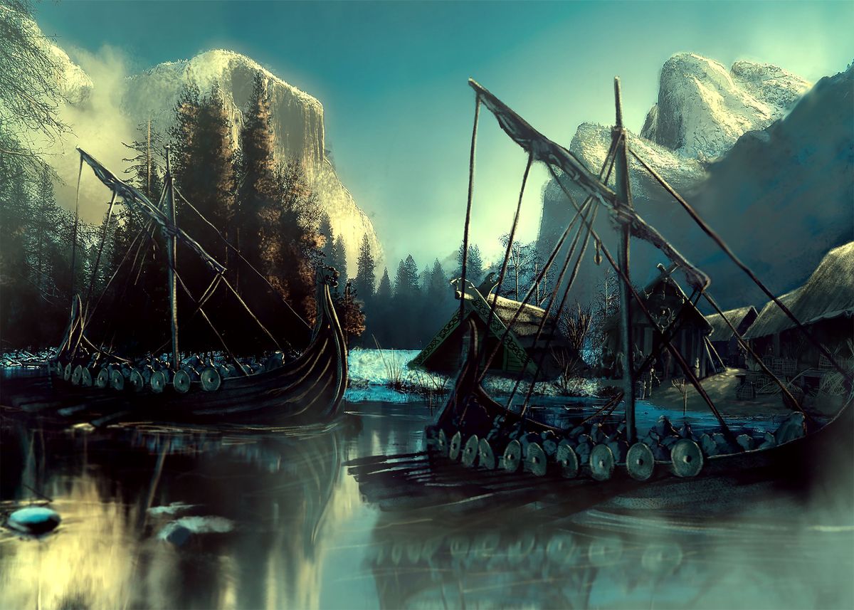'Viking Raiding Party' Poster, picture, metal print, paint by ...