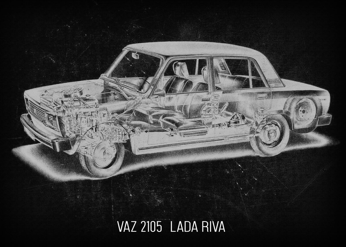'VAZ2105 Lada Riva' Poster, picture, metal print, paint by JAT DESIGNS ...