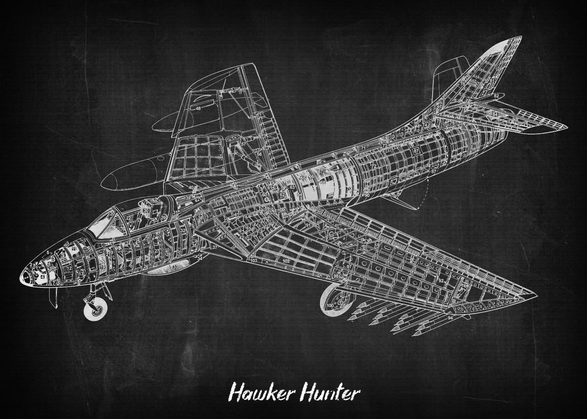 'Hawker Hunter' Poster, picture, metal print, paint by DAVID CARL ...