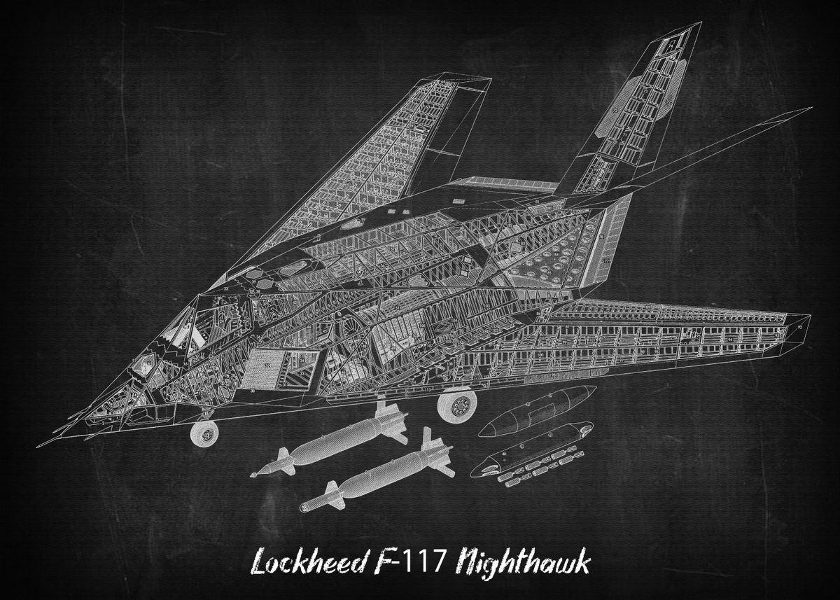 'Lockheed F117 Nighthawk' Poster, picture, metal print, paint by DAVID ...