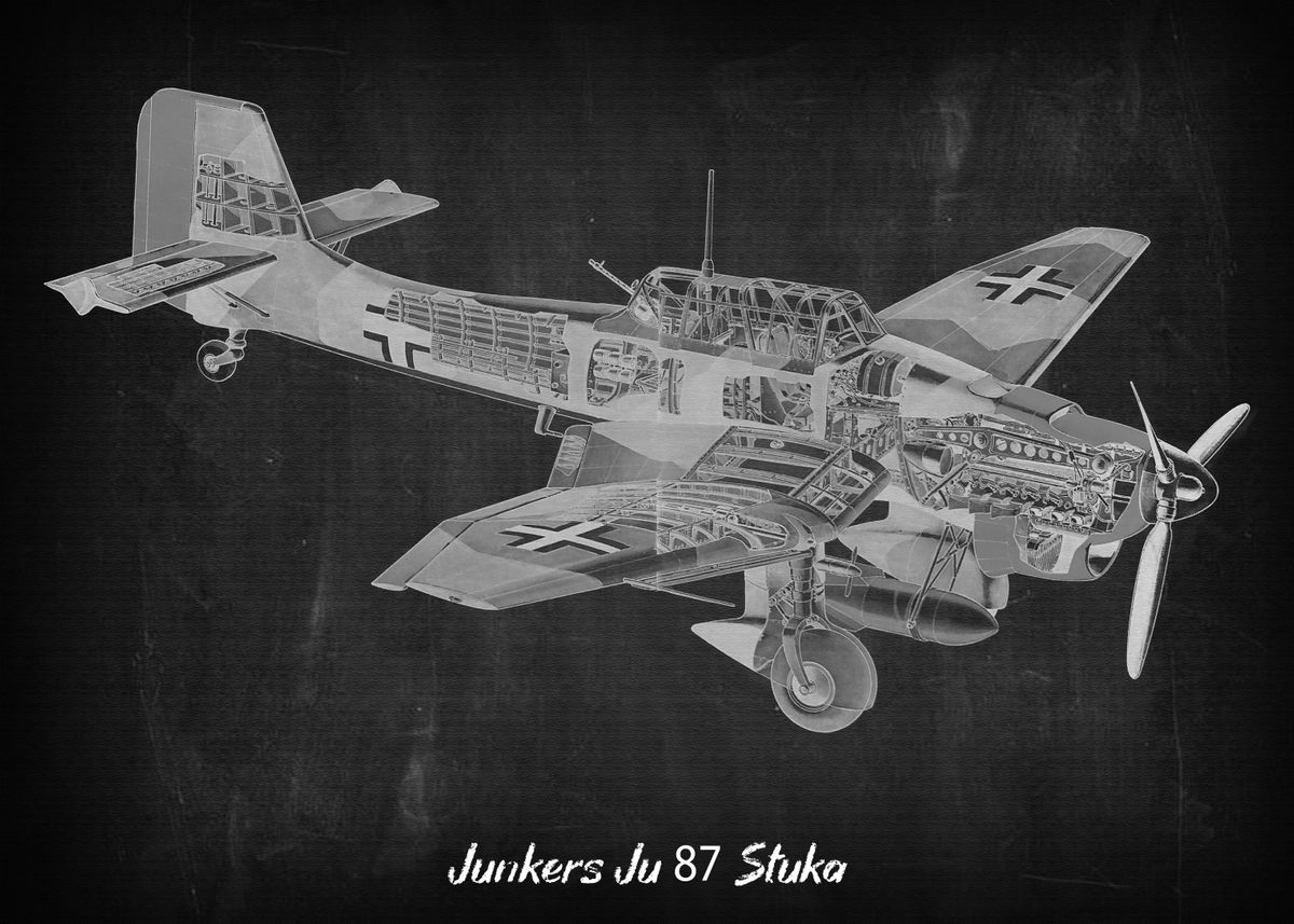 'Junkers Ju 87 Stuka' Poster, picture, metal print, paint by DAVID CARL ...