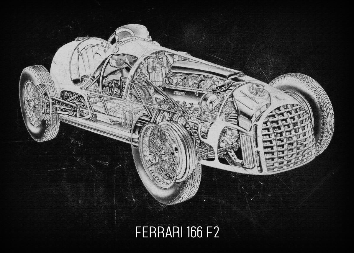 'Ferrari 166 F2' Poster, picture, metal print, paint by JAT DESIGNS ...