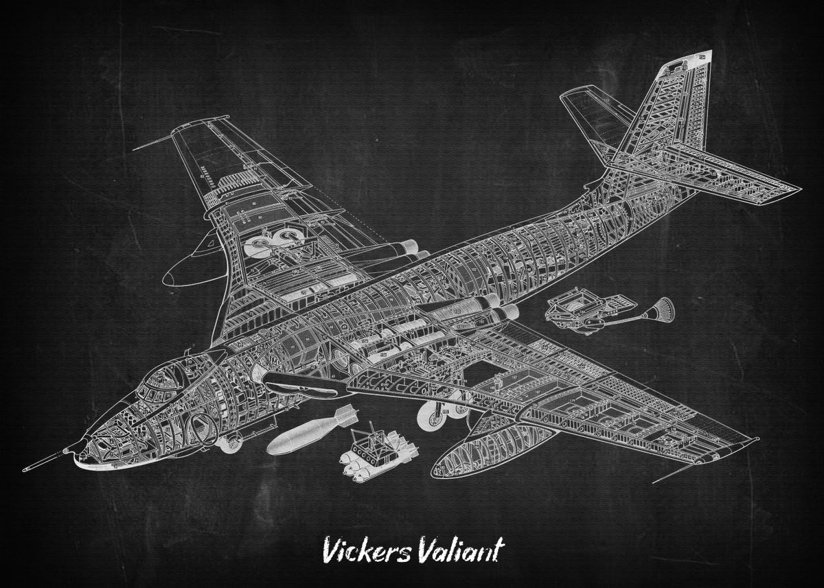 'Vickers Valiant' Poster, picture, metal print, paint by DAVID CARL ...