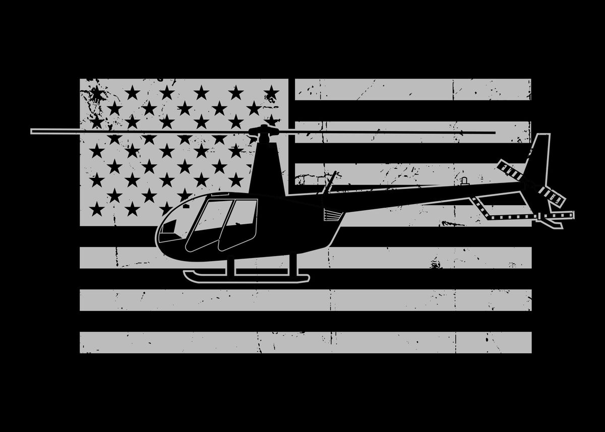 'R44 Helicopter Heli Pilot' Poster, picture, metal print, paint by ...