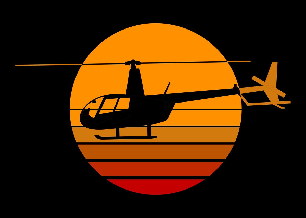 'R44 Helicopter Heli Pilot' Poster, picture, metal print, paint by ...