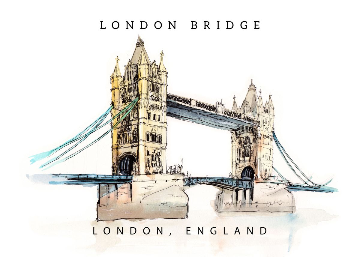 'London Bridge England' Poster, picture, metal print, paint by Turie ...