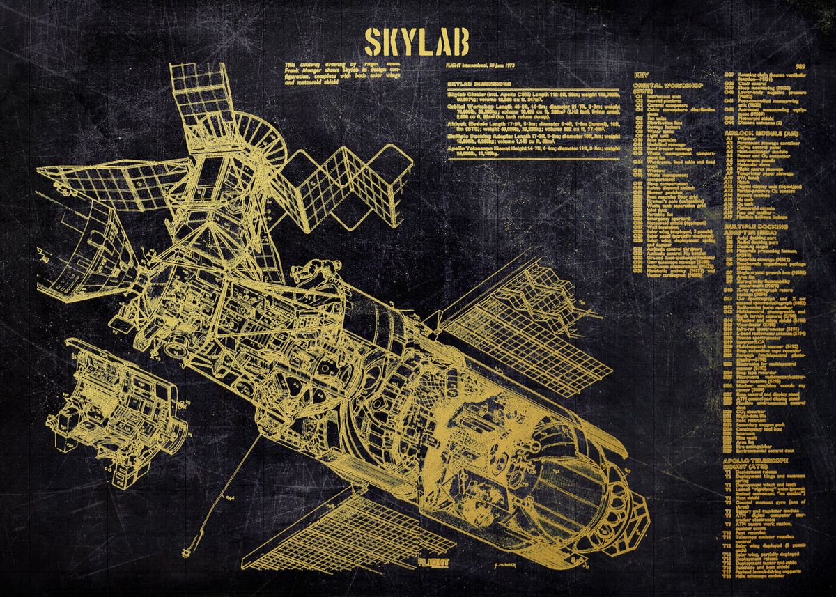 'skylab' Poster, picture, metal print, paint by MAXART DESIGN | Displate