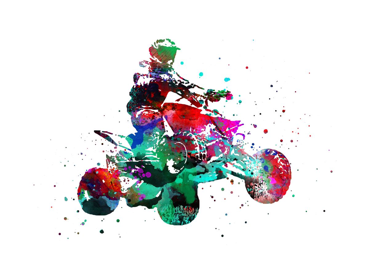 'Quad bike ' Poster, picture, metal print, paint by RosaliasArt | Displate