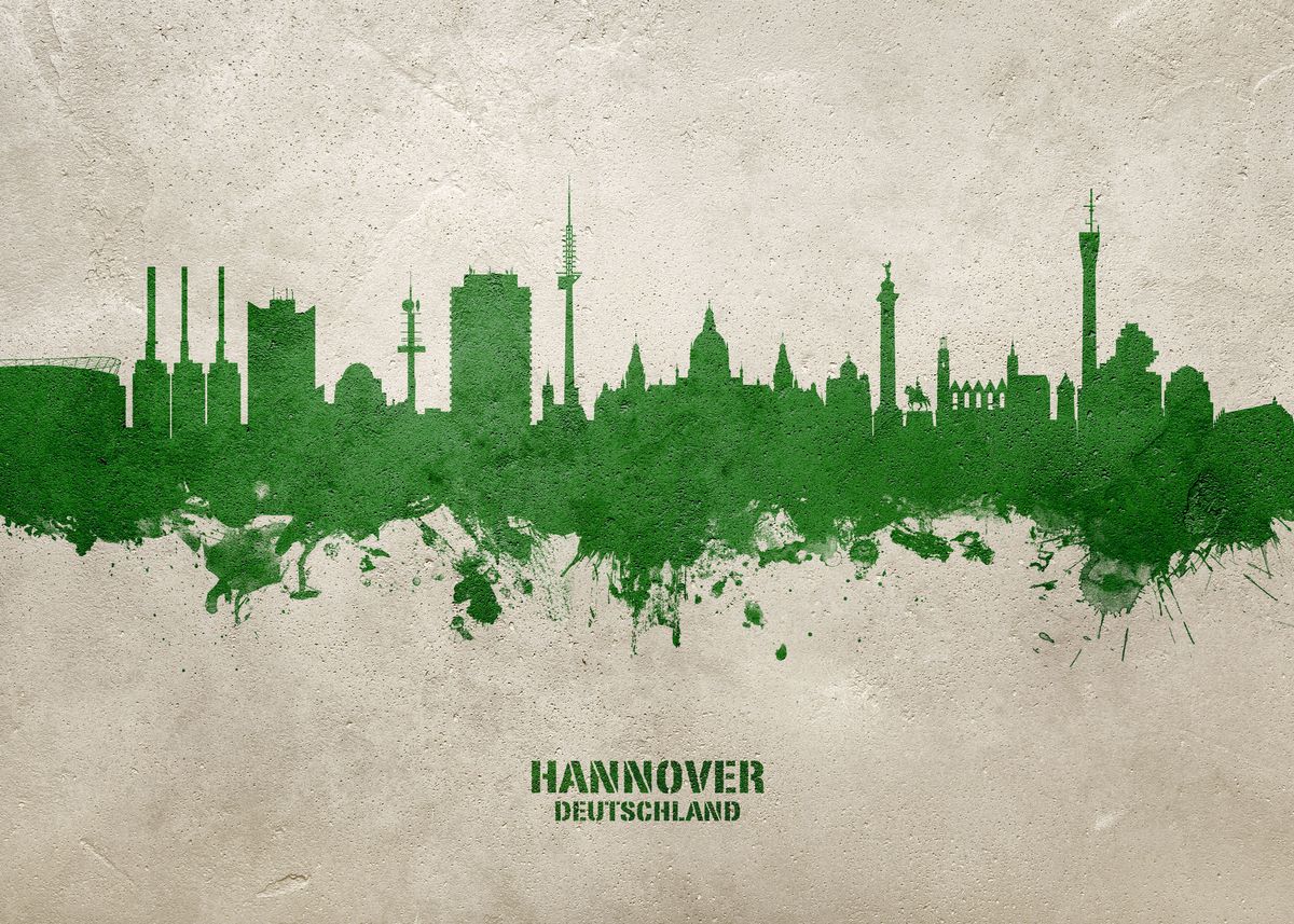 'Hannover Skyline' Poster, picture, metal print, paint by Michael ...