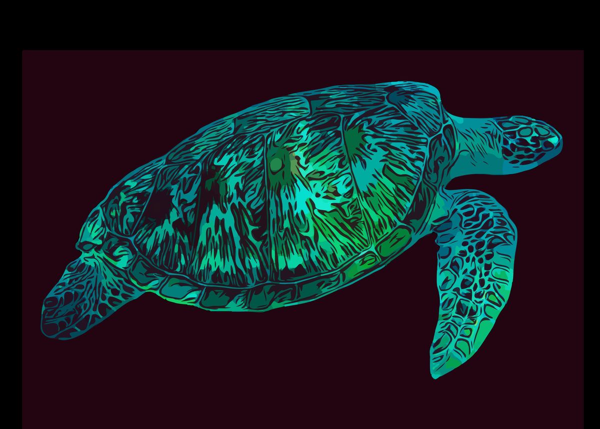 'Green Sea Turtle' Poster by Andrea Guenther | Displate