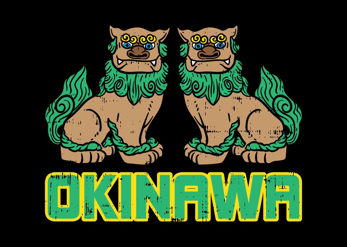 'Okinawa Lion Shisa' Poster, picture, metal print, paint by BoredKoalas ...