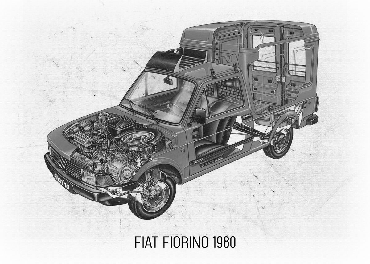 'Fiat Fiorino 1980' Poster, picture, metal print, paint by DAVID CARL ...