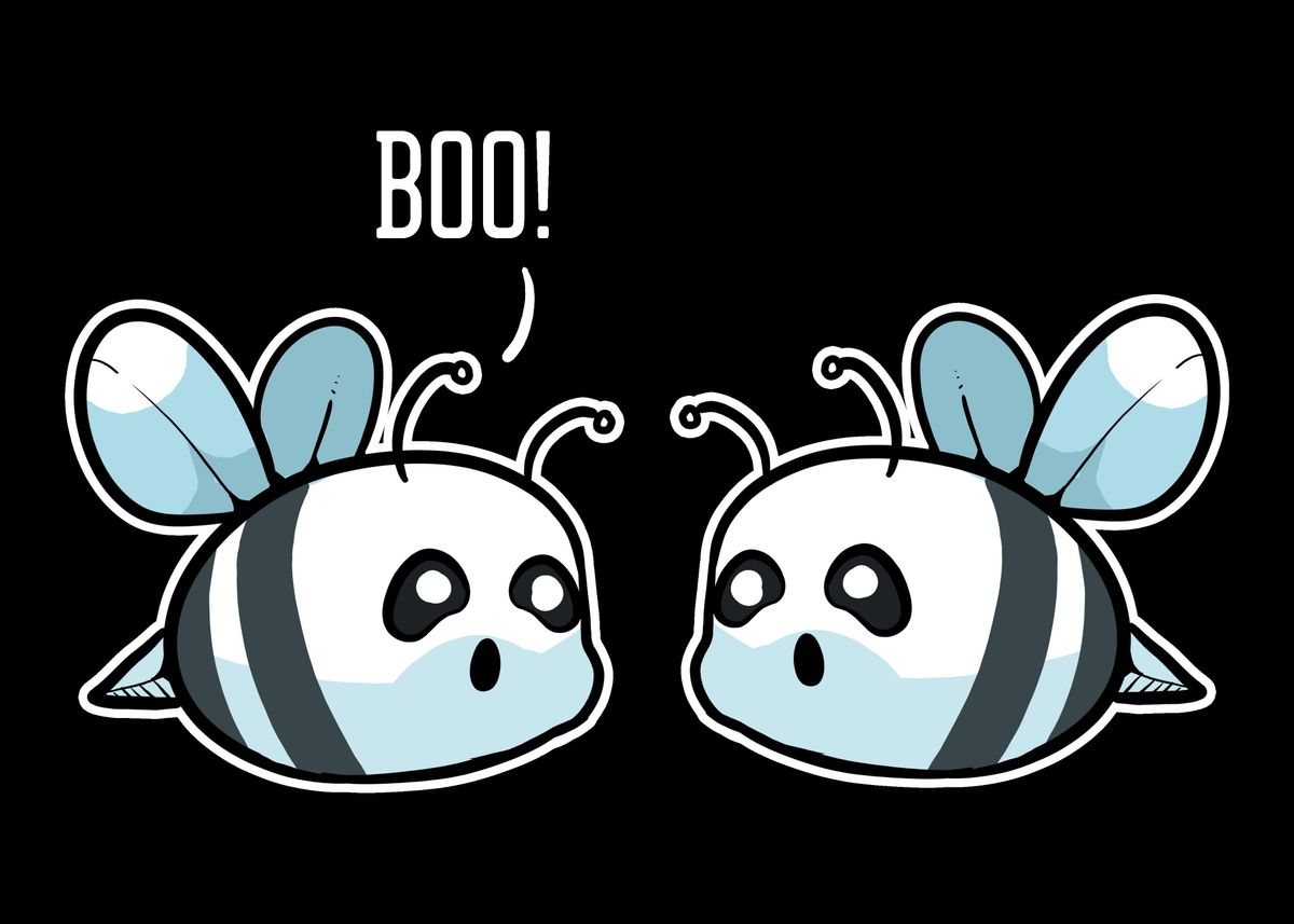 'Ghost Bees Scary Halloween' Poster, picture, metal print, paint by ...