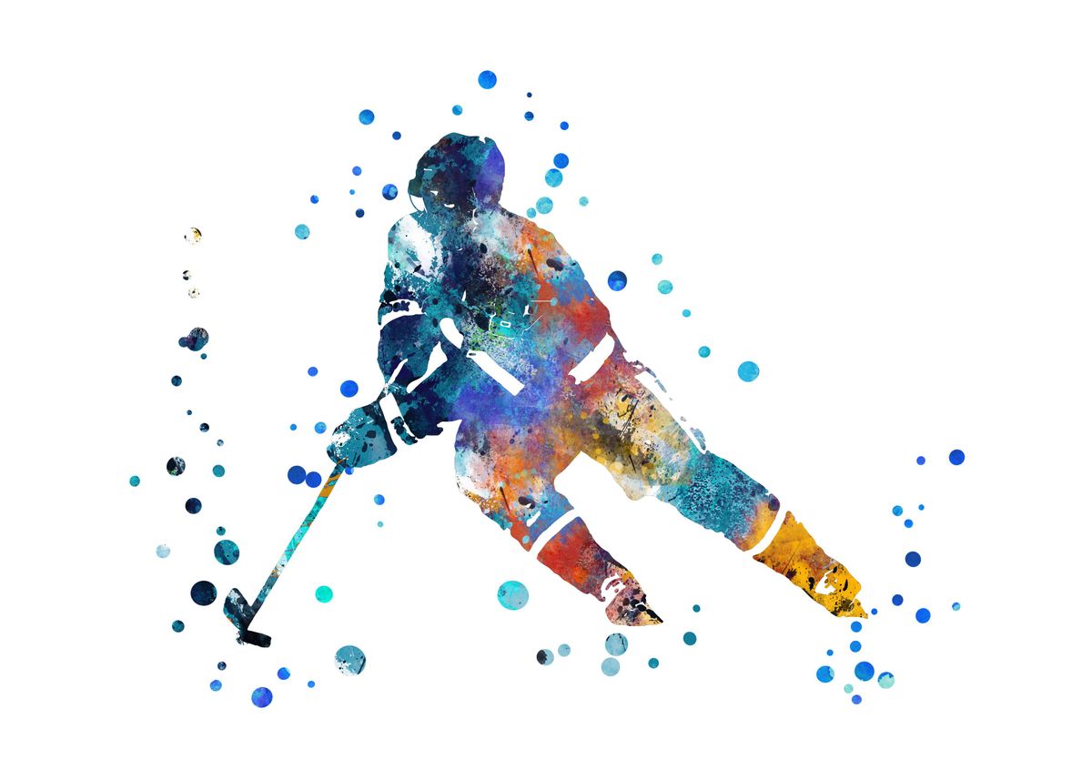 'Hockey player ' Poster, picture, metal print, paint by RosaliasArt ...