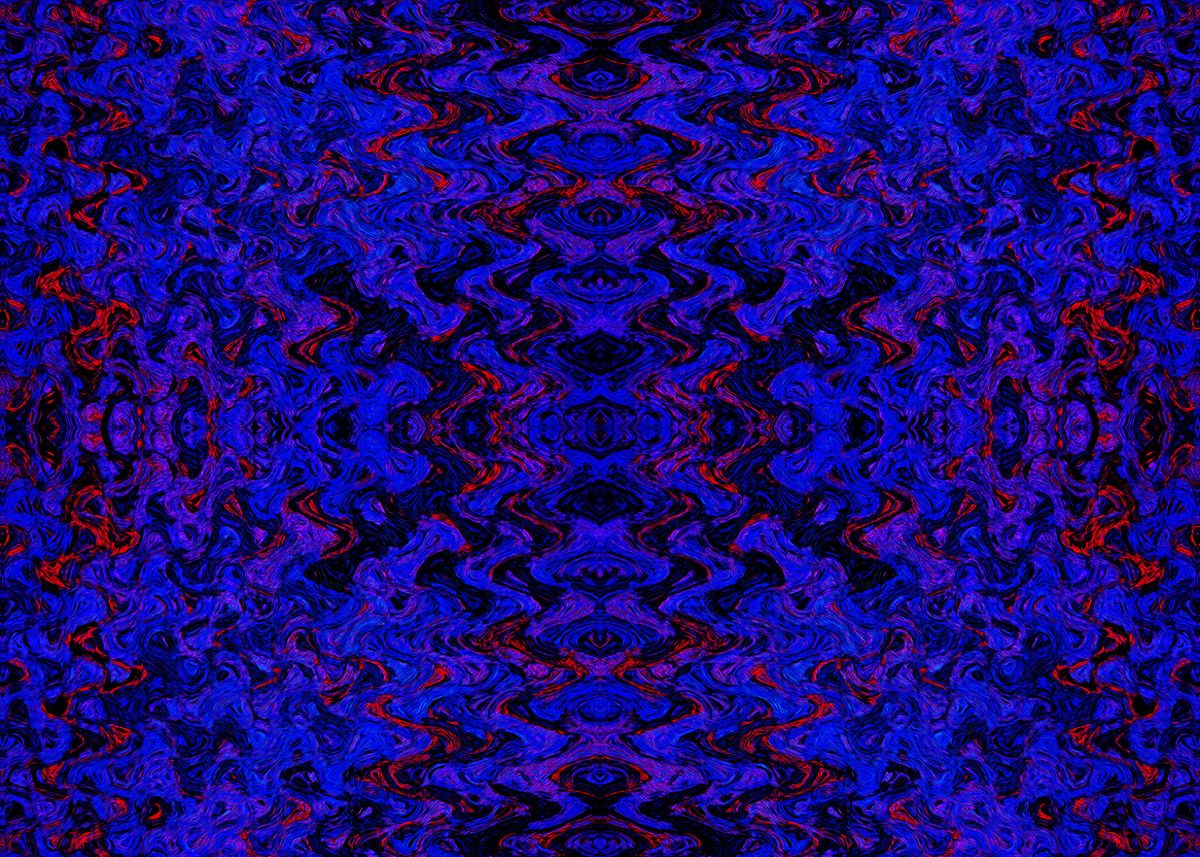 'Red Into Blue Vibrance' Poster, picture, metal print, paint by ...