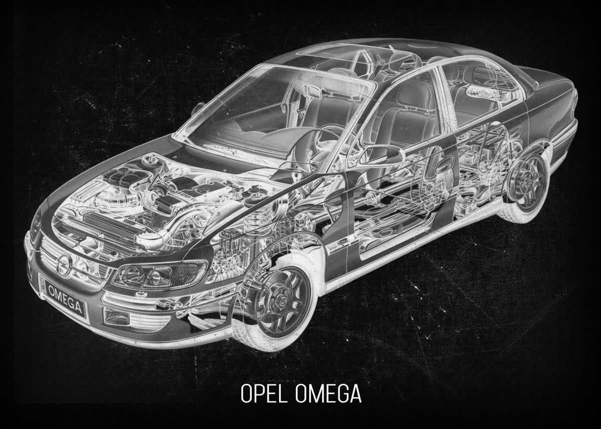 'Opel Omega' Poster, picture, metal print, paint by JAT DESIGNS | Displate