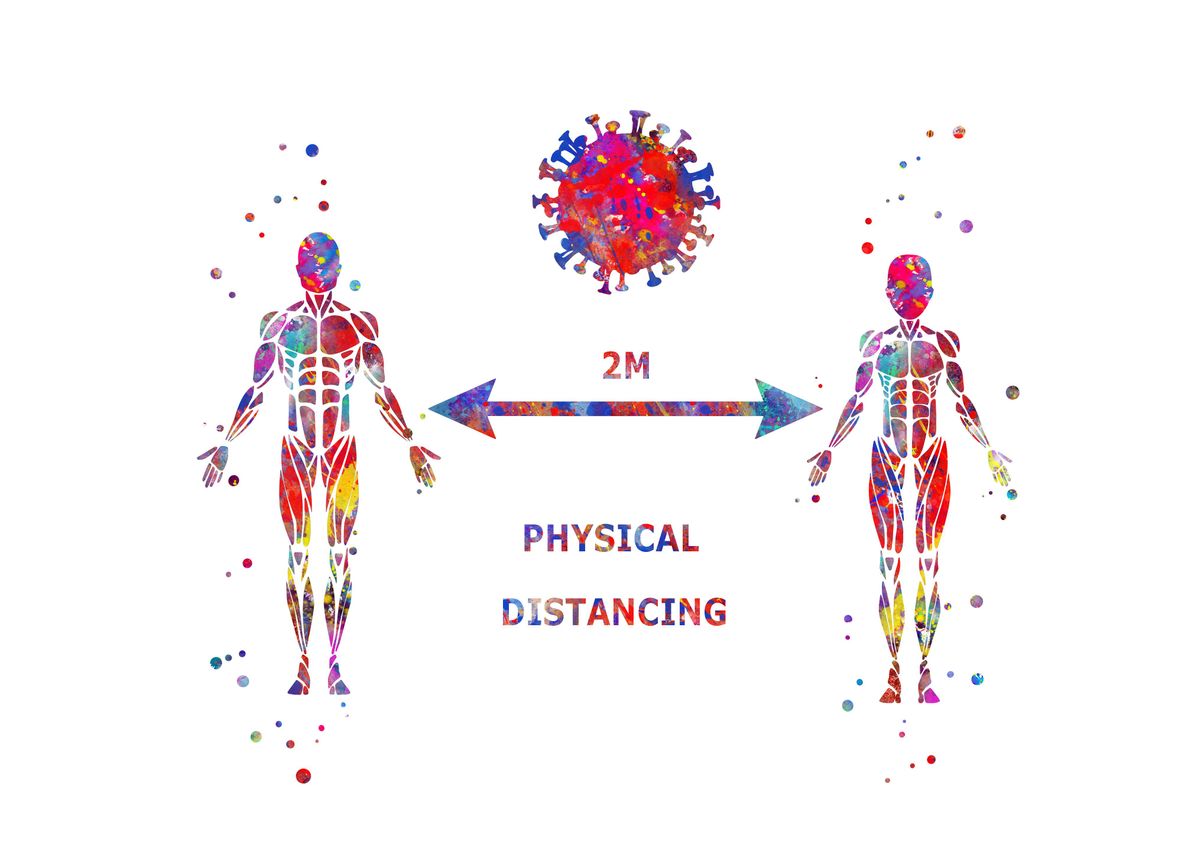 'Physical distancing ' Poster, picture, metal print, paint by ...