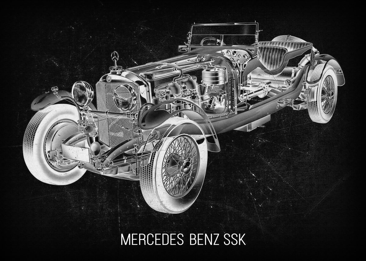 'MercedesBenz SSK' Poster, picture, metal print, paint by JAT DESIGNS ...