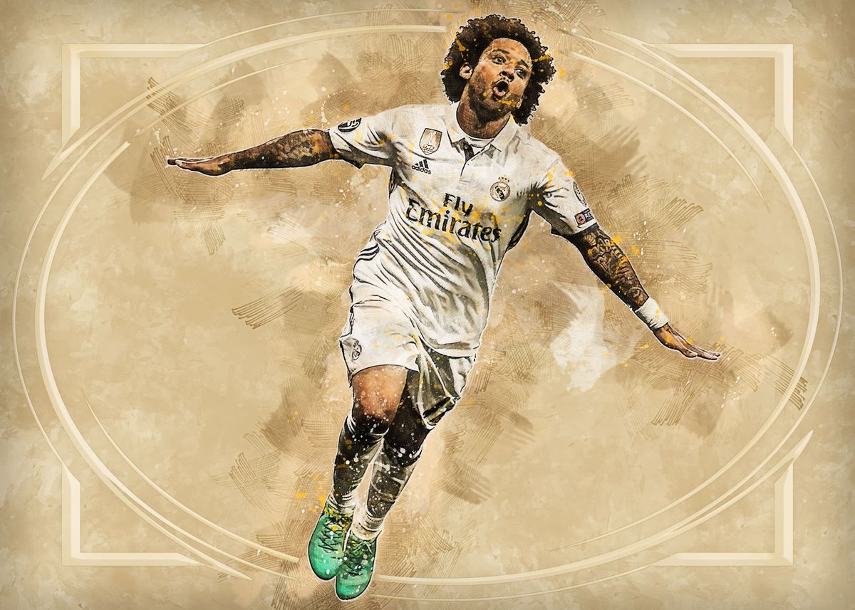 'Madridista Marcelo' Poster, picture, metal print, paint by Buster ...