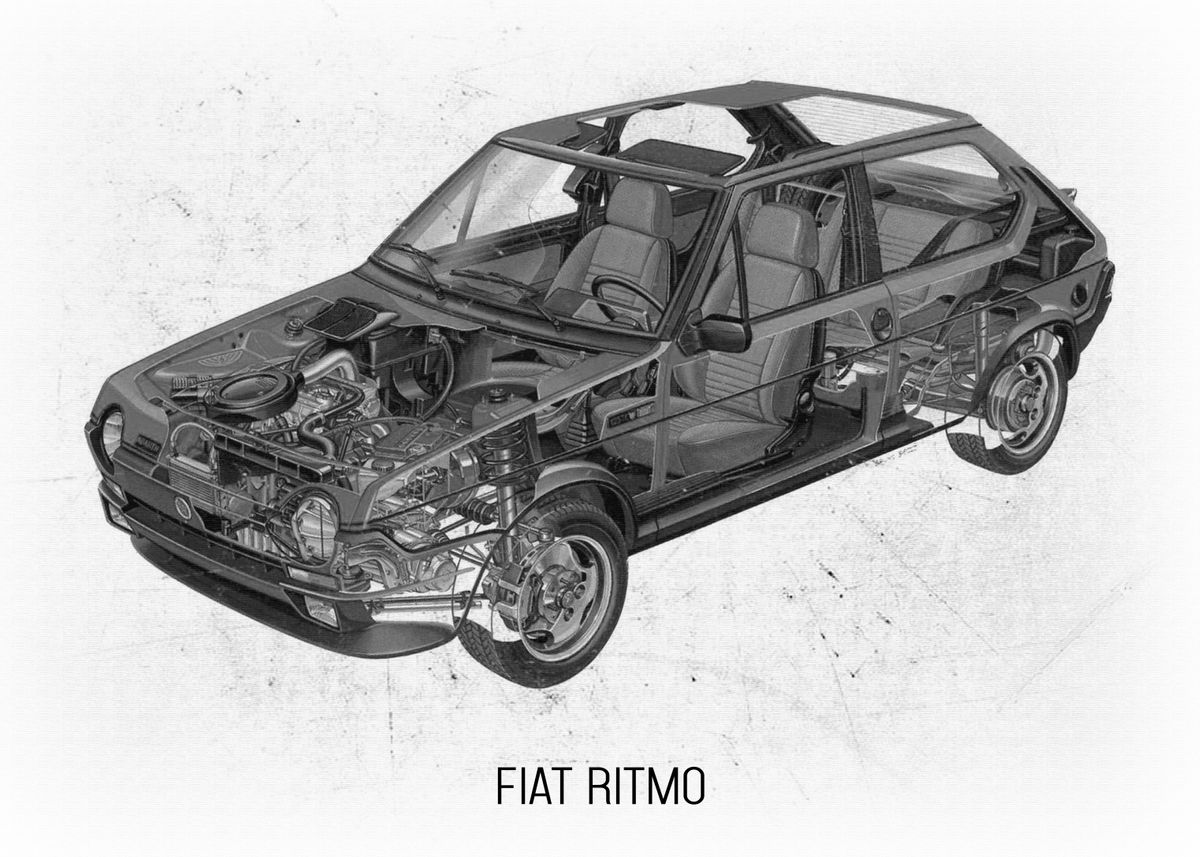 'Fiat Ritmo' Poster, picture, metal print, paint by DAVID CARL PLATES ...