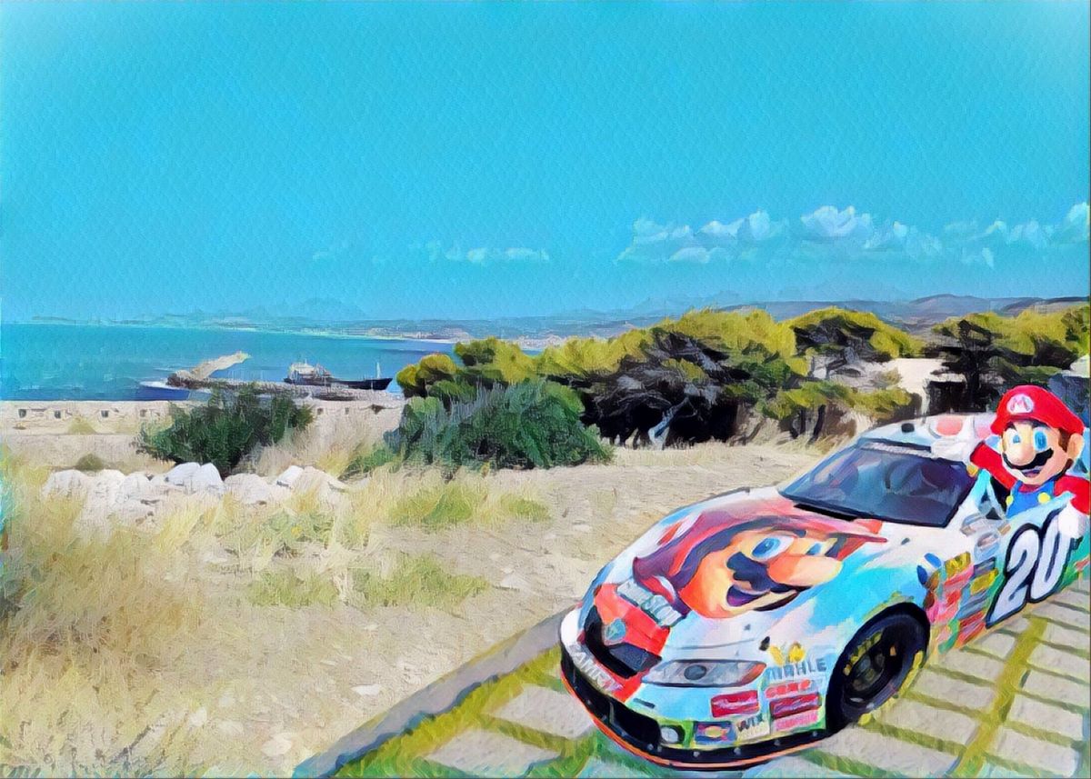 'Mario car ' Poster, picture, metal print, paint by Dawid Janiszewski ...