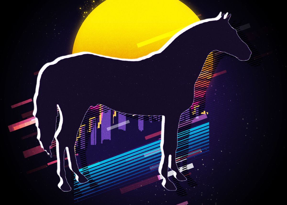 'Horse racing' Poster, picture, metal print, paint by Deleon | Displate