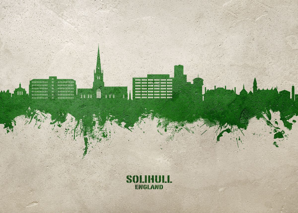 'Solihull Skyline England' Poster, picture, metal print, paint by ...