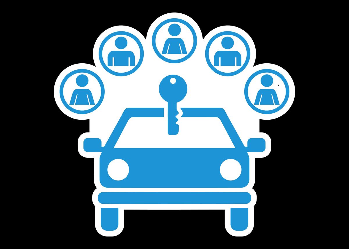 'Car Sharing' Poster, picture, metal print, paint by Designzz | Displate